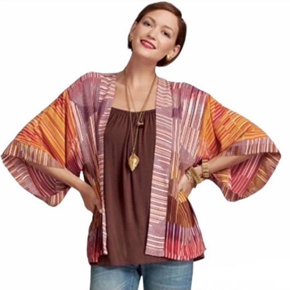 CAbi | Sweaters | Cabi Mon Ami Kimono 247 Large Stripe Open Front Wide ...